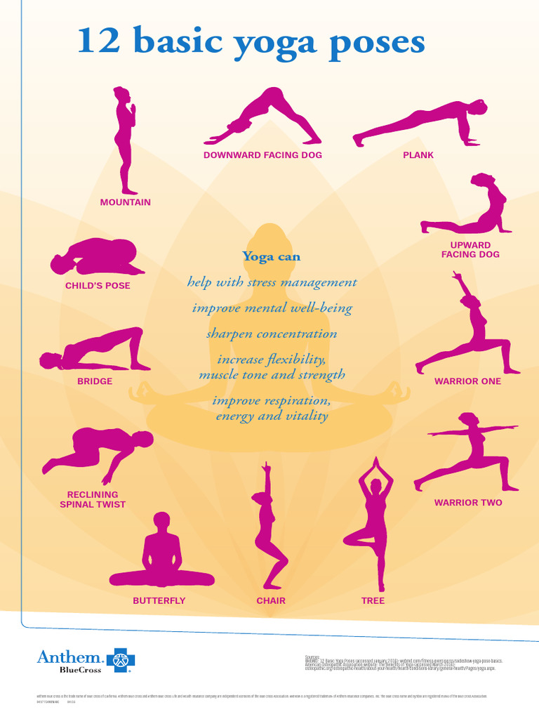 12 Basic Yoga Poses | PDF | Asana | Blue Cross Blue Shield Association