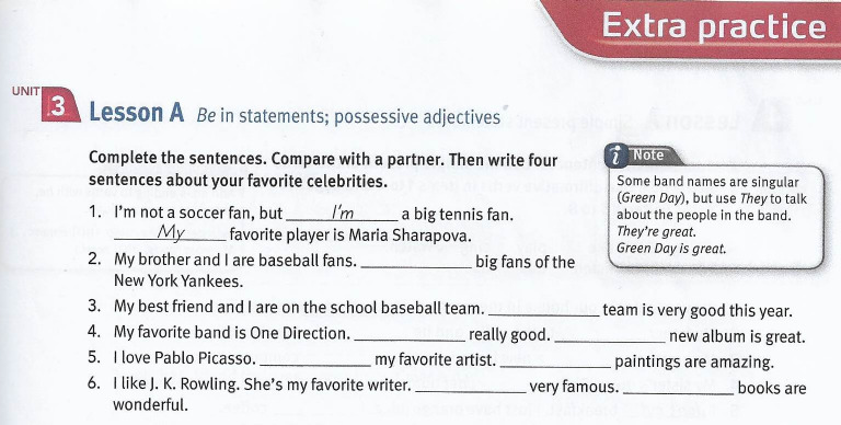 Touchstone 1 Extra Practice UNIT 3A | PDF