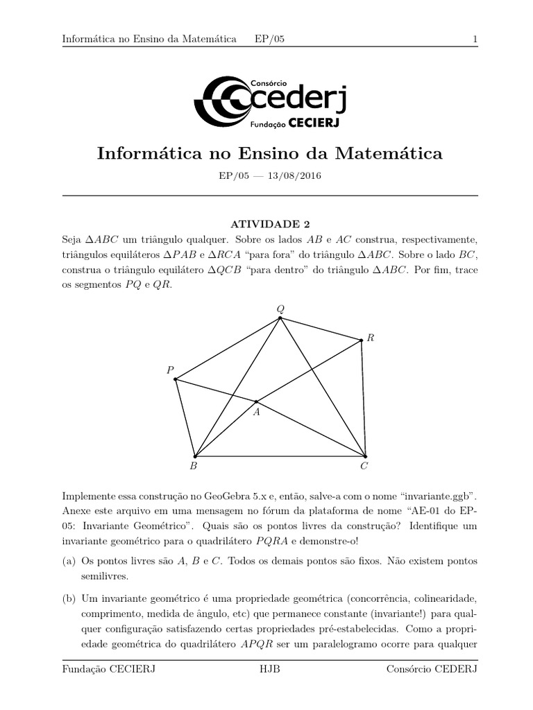 2016 2 EP 05 IEM Gabarito | PDF | Triângulo | Euclides