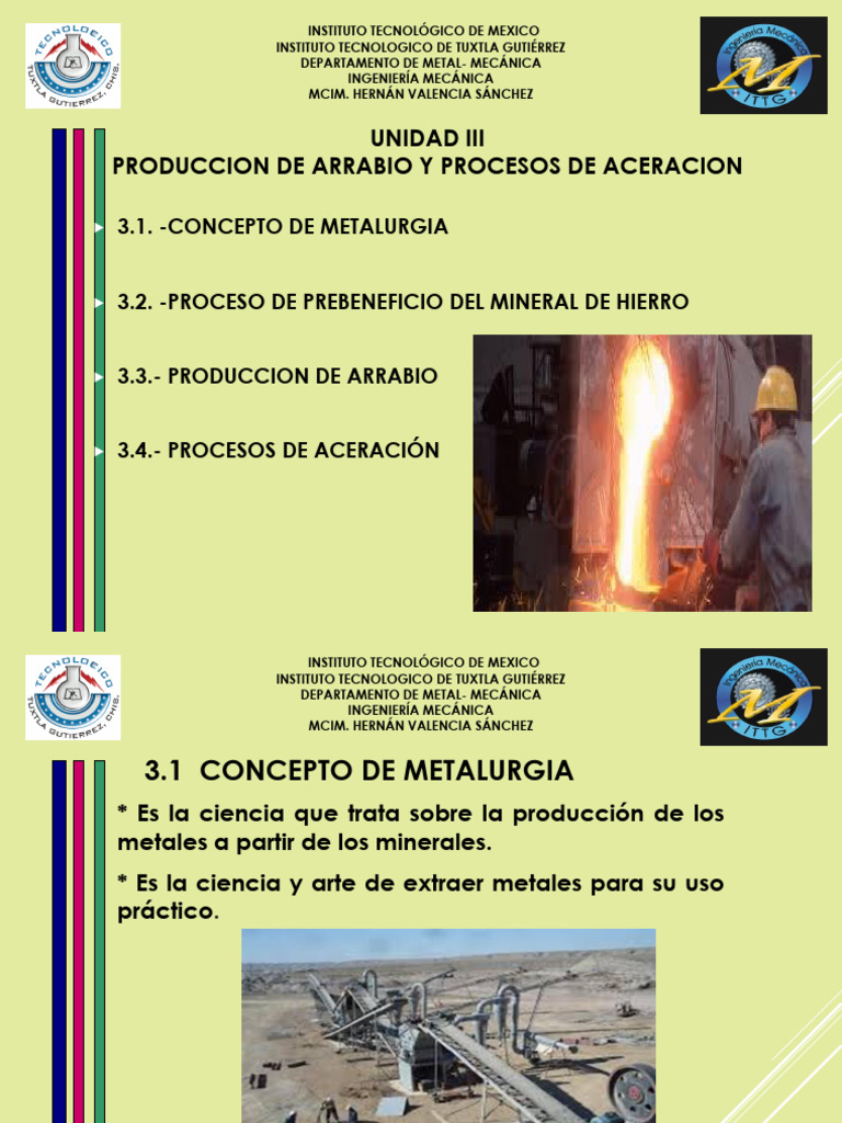 Unidad 3.-Produccion de Arrabio y Procesos de Aceracion | Descargar ...