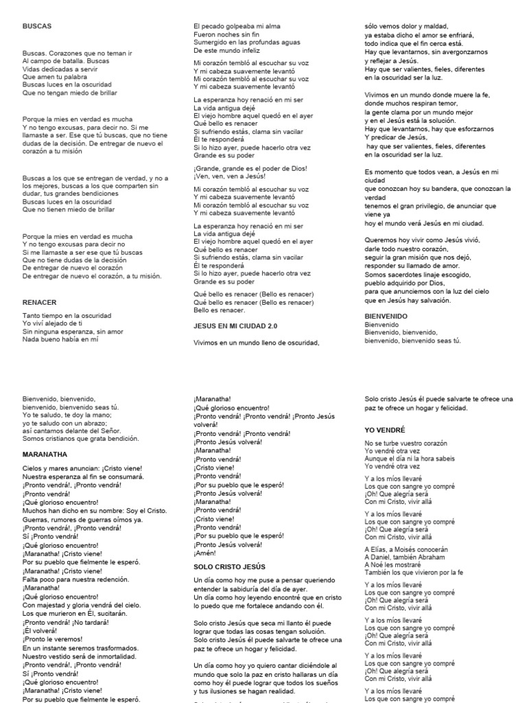 LETRAS CANCIONES | PDF | Cristo (título) | Jesús