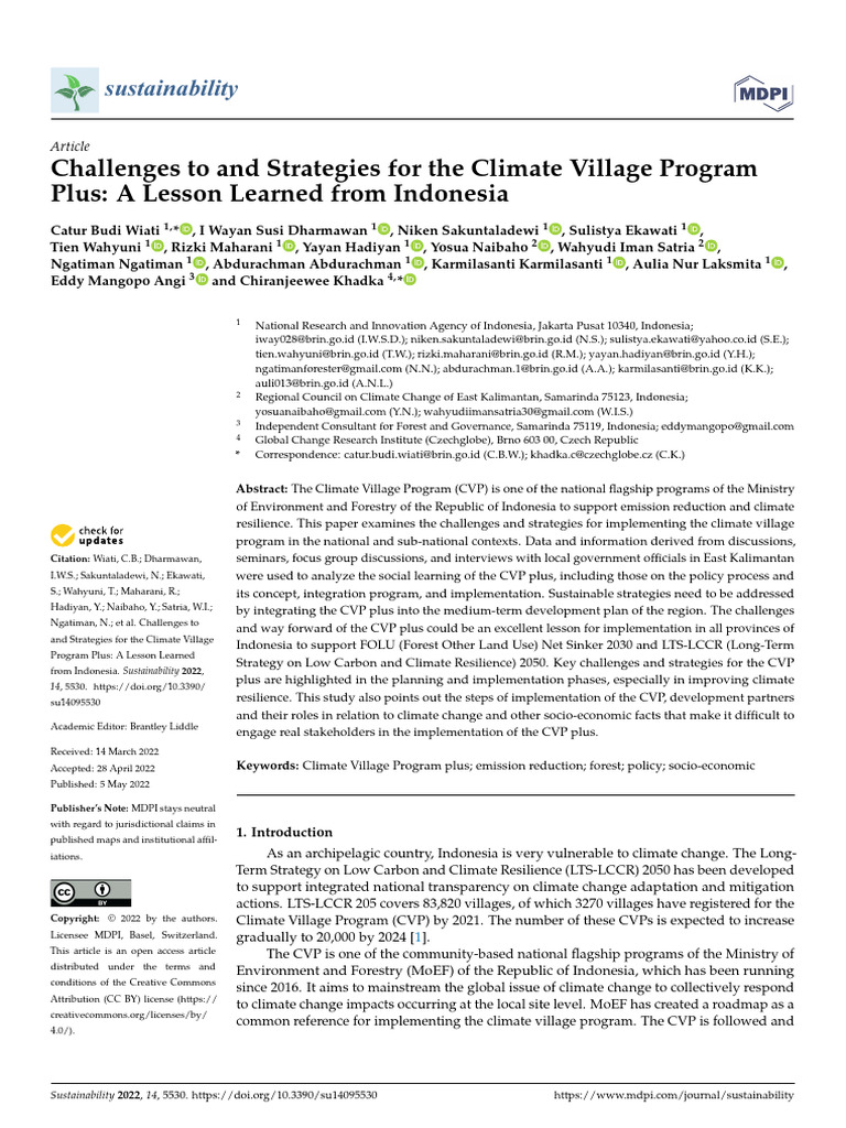 Challenges To and Strategies For The Climate Village Program | PDF ...