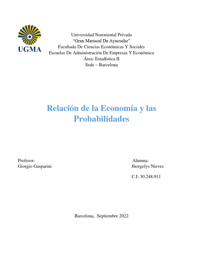 Portada Ugma | Descargar gratis PDF | Probabilidad | Estadísticas