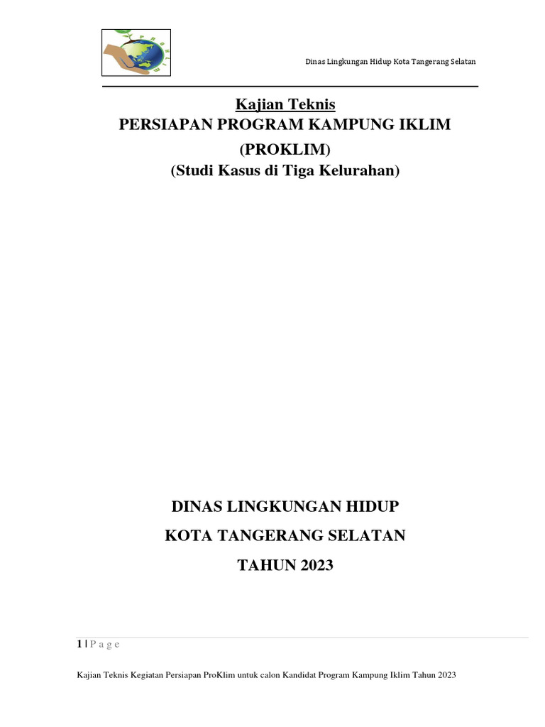 Proklim Kota Tangerang Selatan | PDF