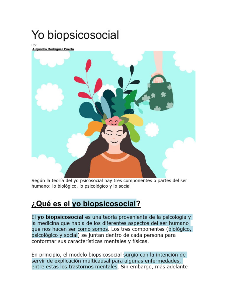 El Yo Biopsicosocial: Una Visión Integral | PDF | Sicología | Mente