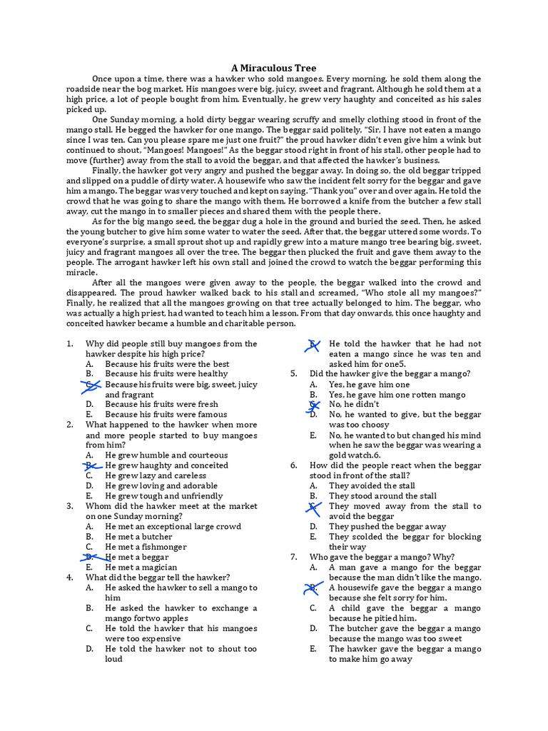 NARRATIVE WORKSHEET | PDF | Mango