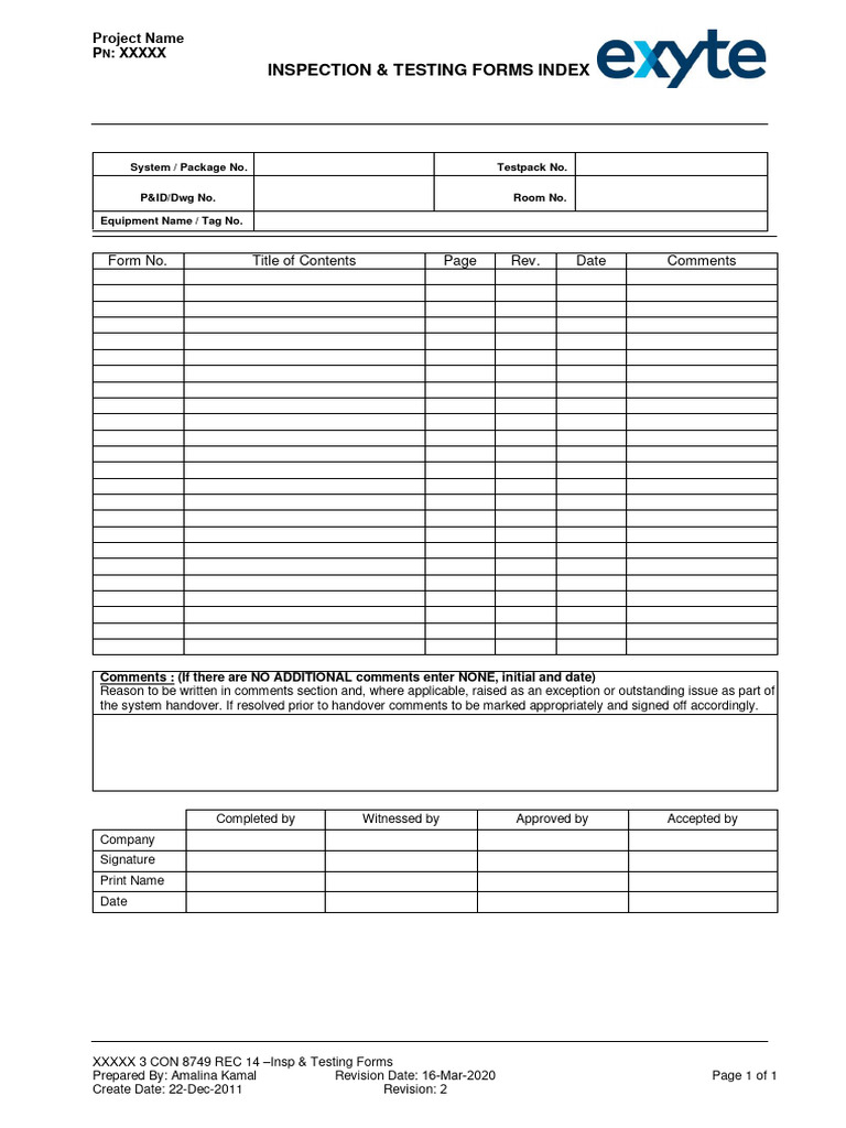 Inspection-Testing-Forms | PDF