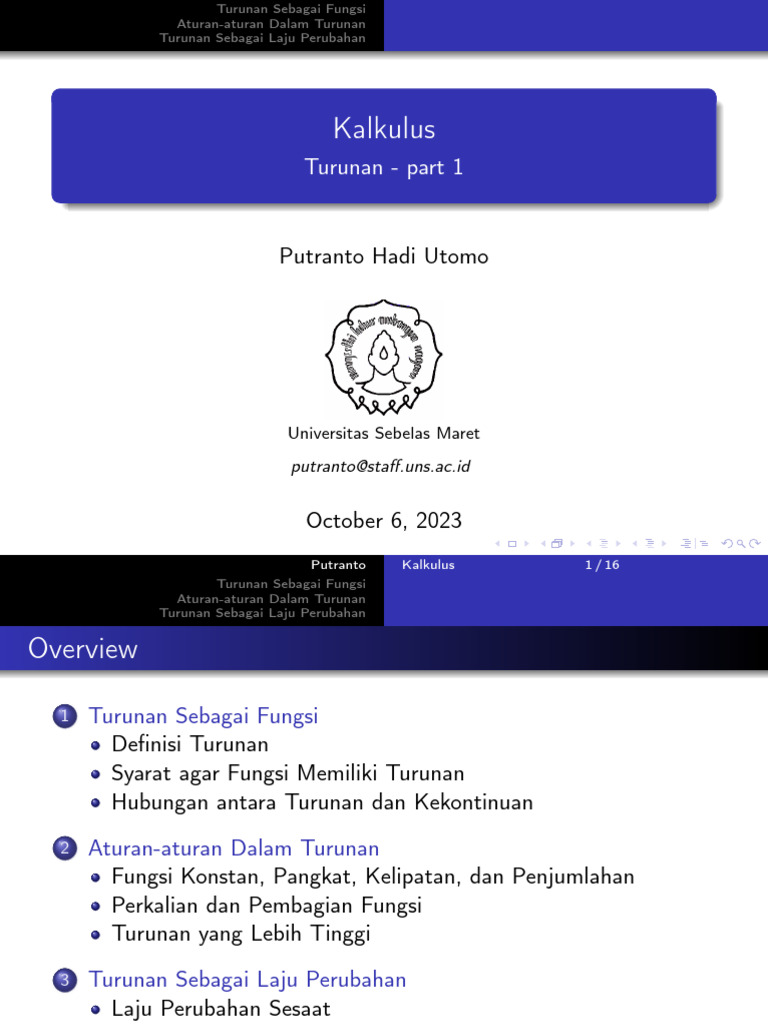 Kalkulus 3.1 Turunan Part1 | PDF