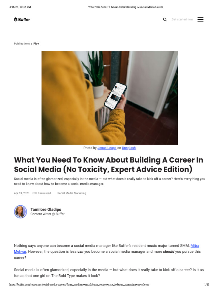 What You Need To Know About Building A Social Media Career | PDF ...