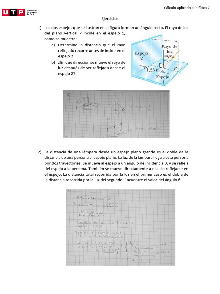 S14 S2 Ejercicios. | PDF | Ligero | Refracción
