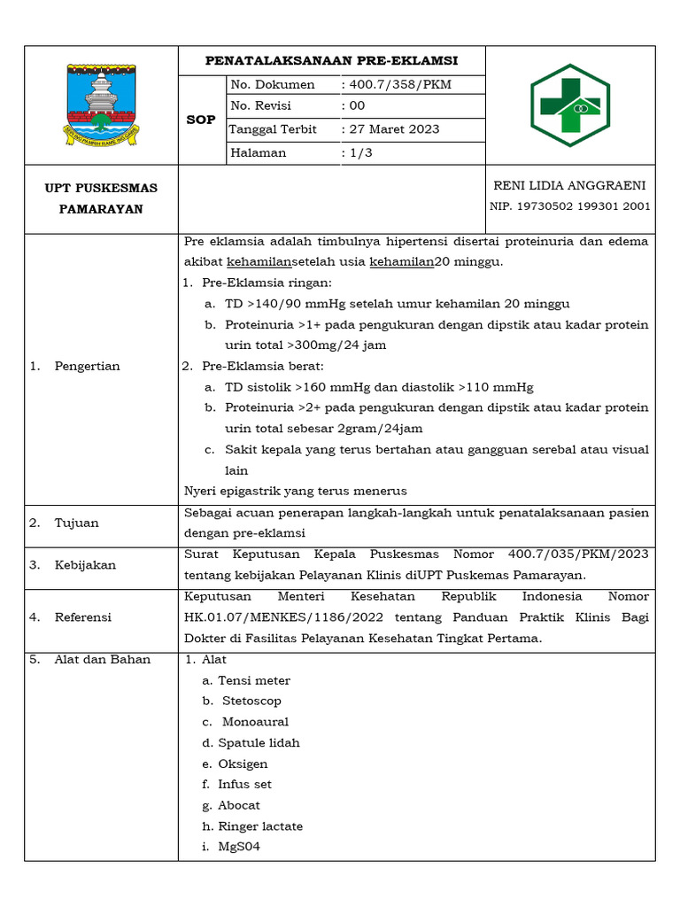 PENATALAKSANAAN PRE-eklamsi | PDF