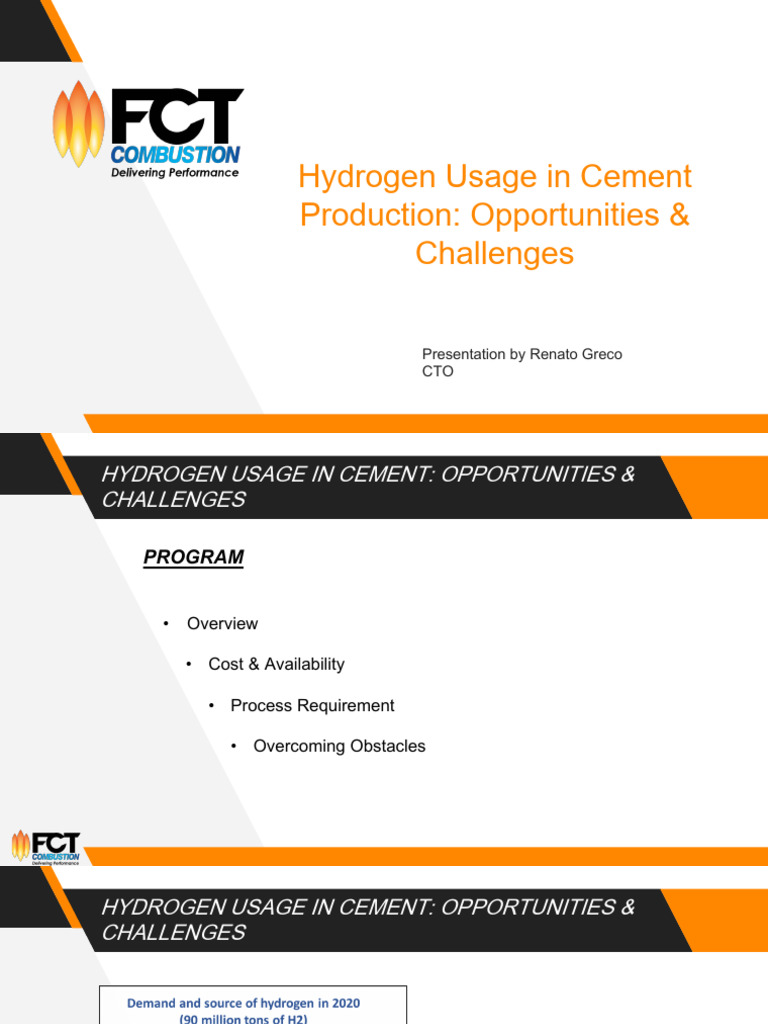 Hydrogen Usage in Cement Production: Opportunities & Challenges | PDF ...
