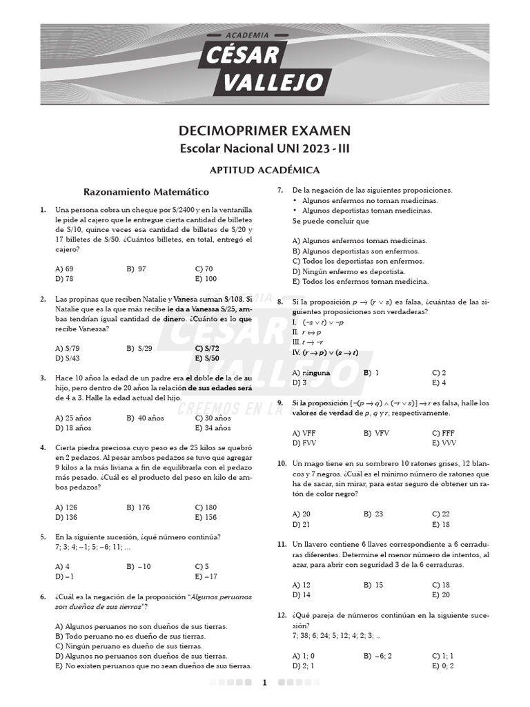 11 Ex Esc Nac UNI | PDF | Tracto gastrointestinal