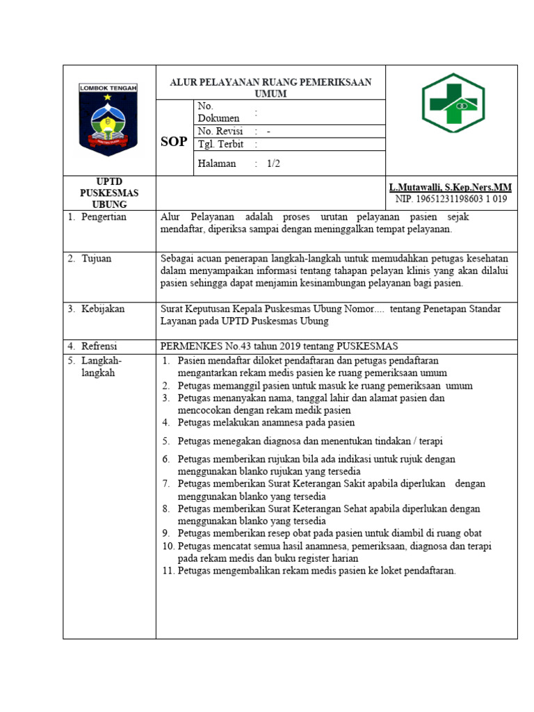 Alur Pelayanan Ruang Pemeriksaan Puskesmas | PDF | Pengembangan Diri ...