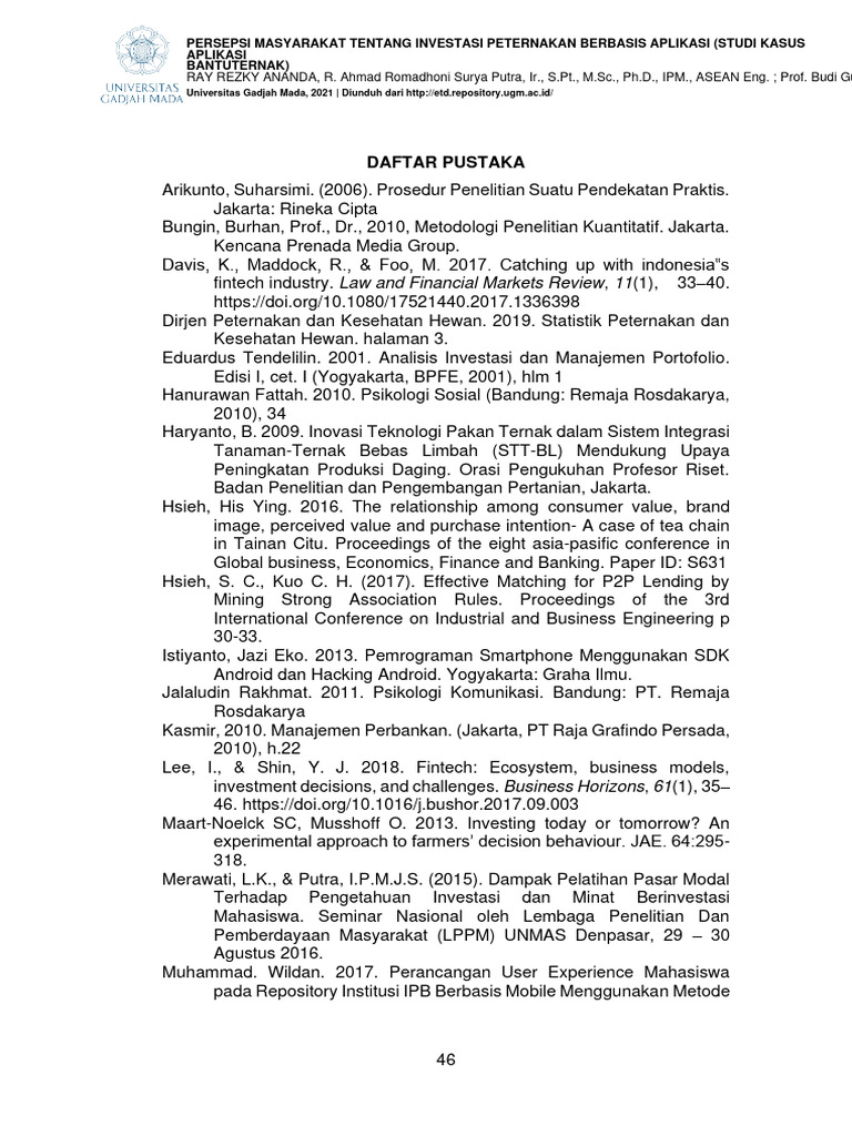 2021 - Dapus - Investasi Peternakan Berbasis Aplikasi | PDF