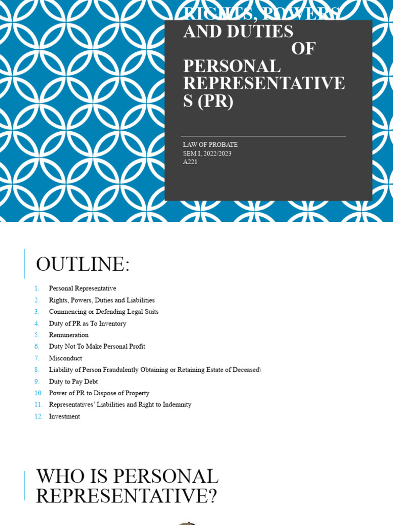 Powers and Duties of PR Week 3 | PDF | Probate | Trust Law