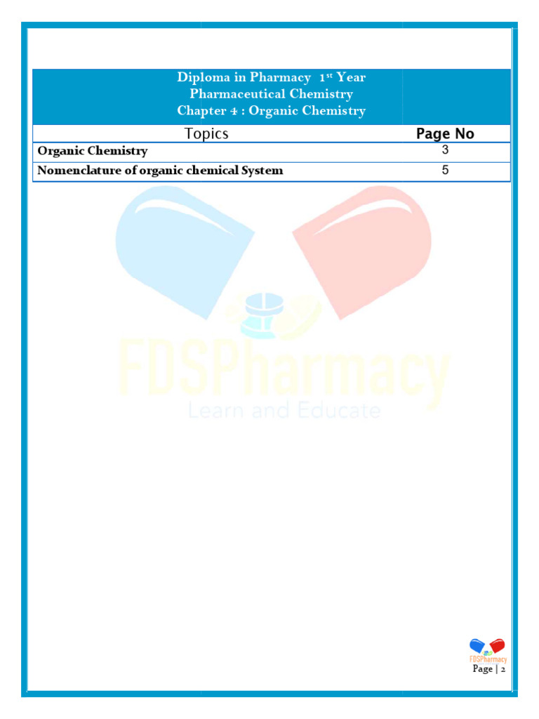Pharmaceutical Chemistry Chapter 4 Organic Chemisty Notes Pdf