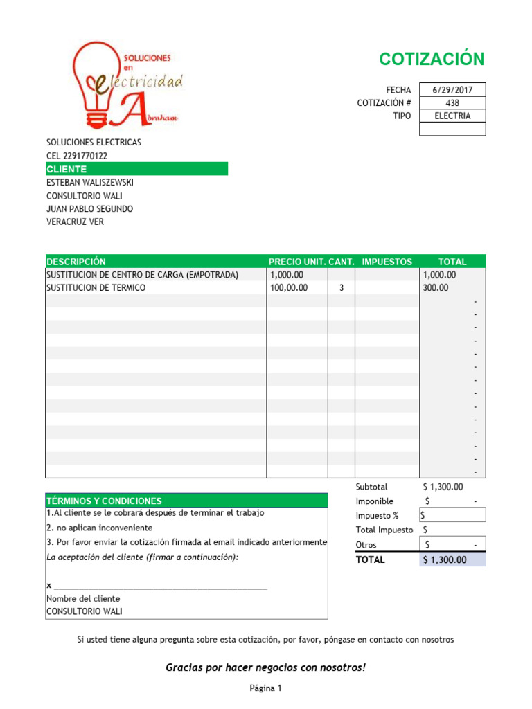 Plantilla de Cotización en Excel | PDF