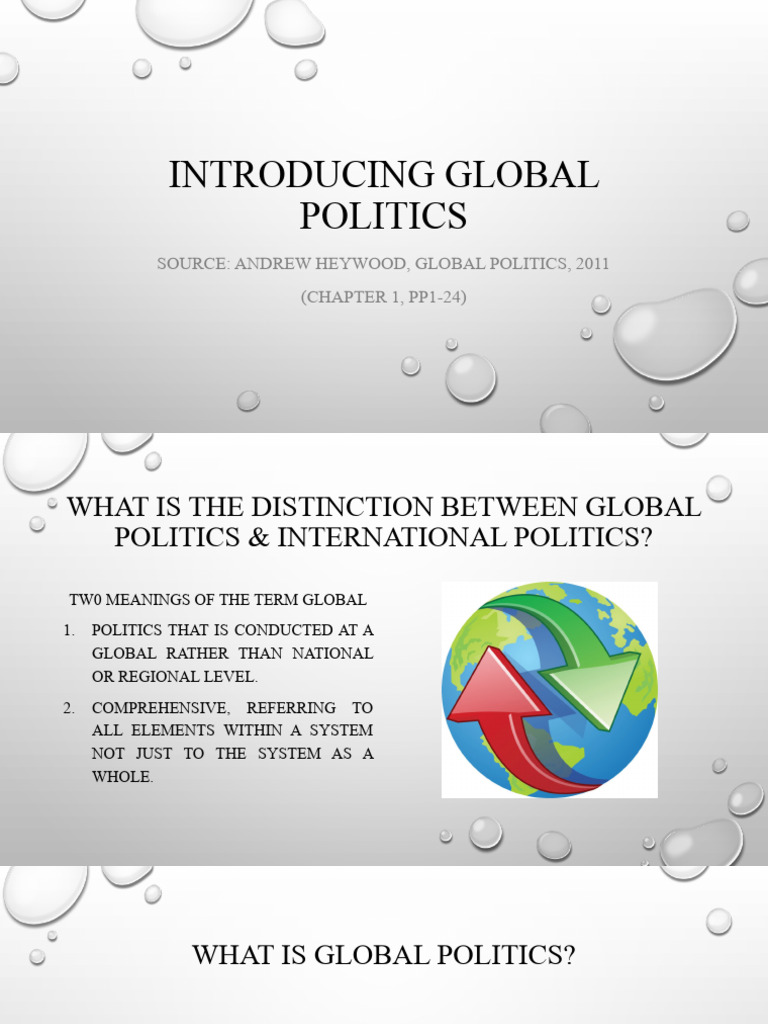 Global vs. International Politics | PDF | Globalization | Economies
