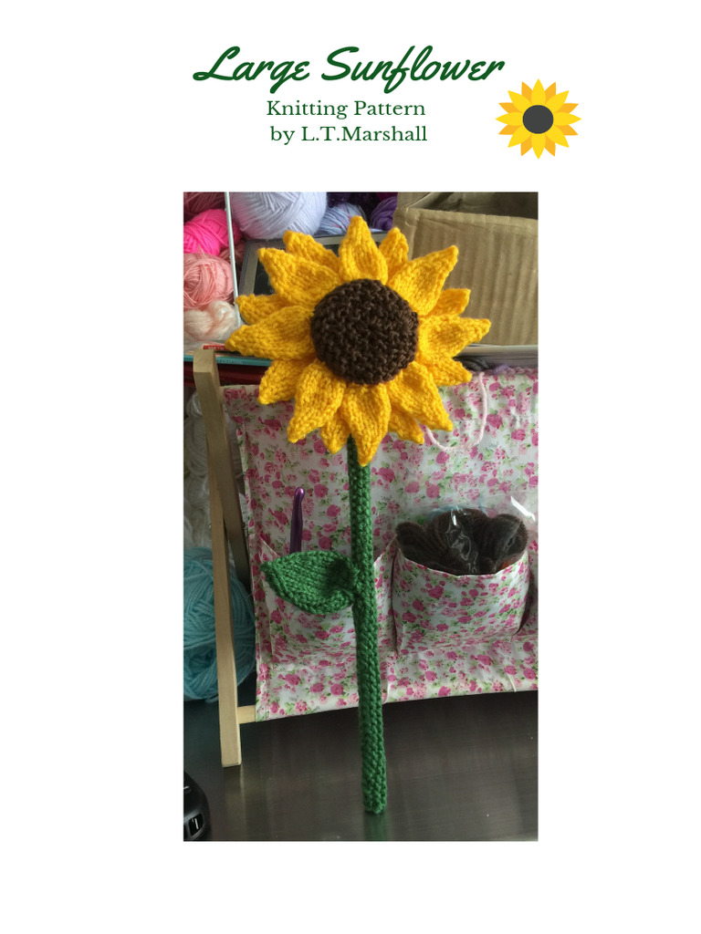 Large Sunflower | PDF | Knitting | Yarn