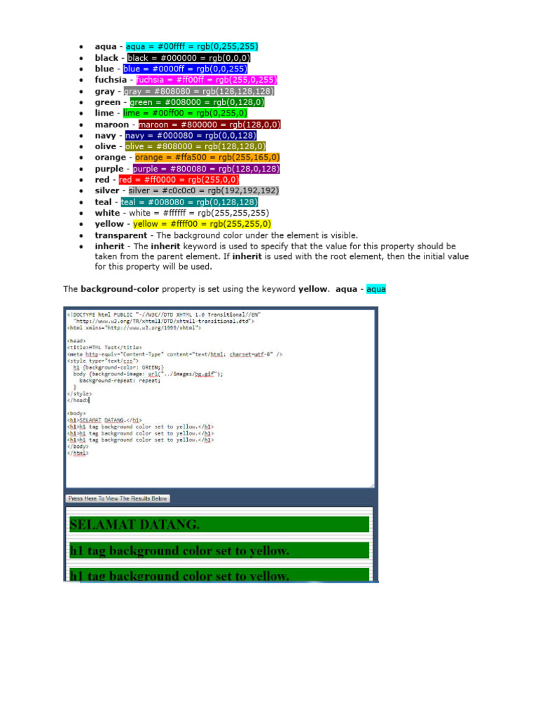 CSS Warna, Border | PDF | Color | Light