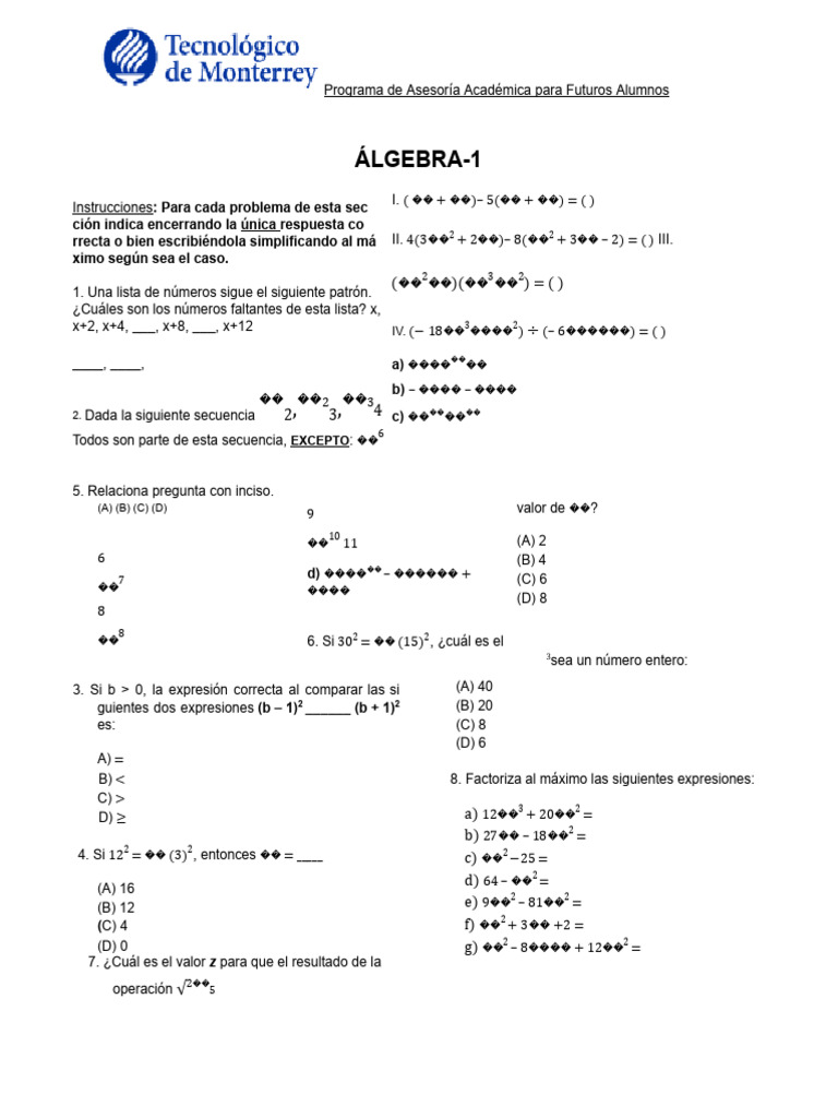 Guía de Álgebra para Futuros Alumnos | PDF | Ecuaciones | Aritmética
