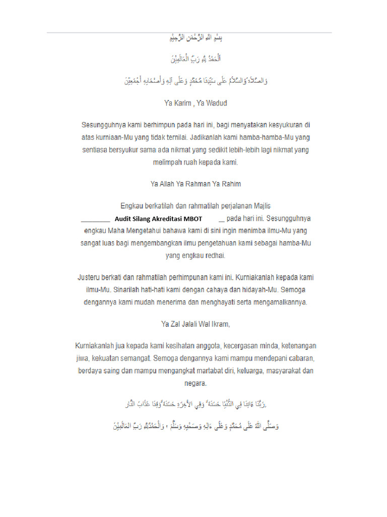 Teks Doa Majlis | PDF