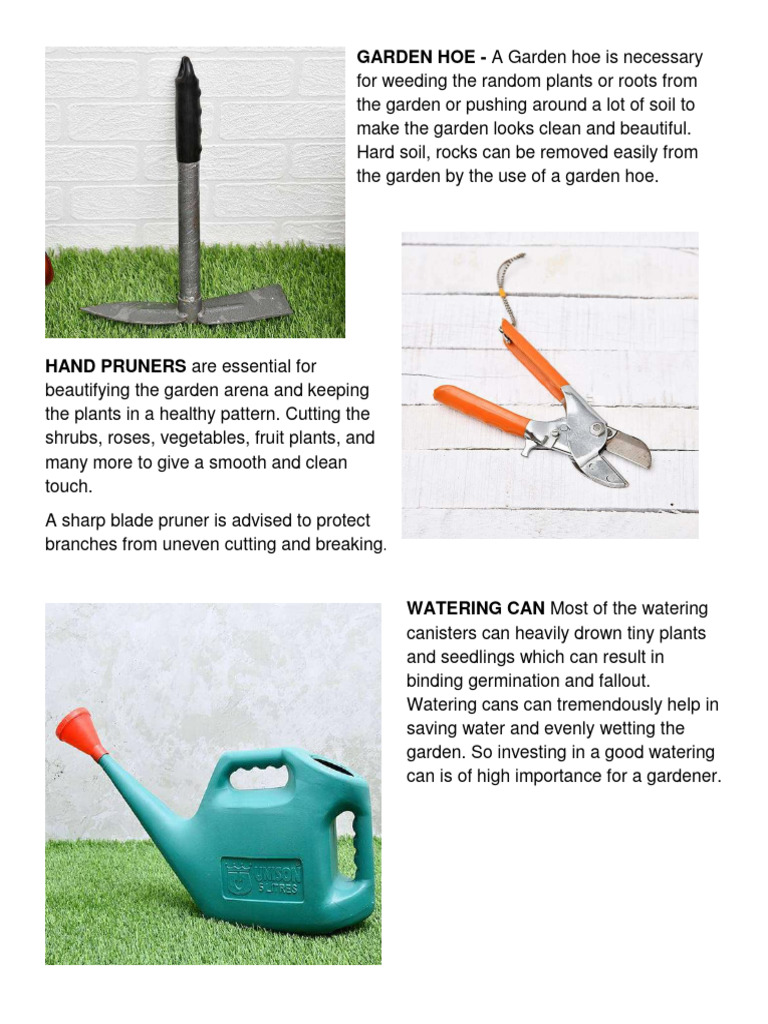 Gardeing Tools and Equipments | PDF | Leaf | Gardens