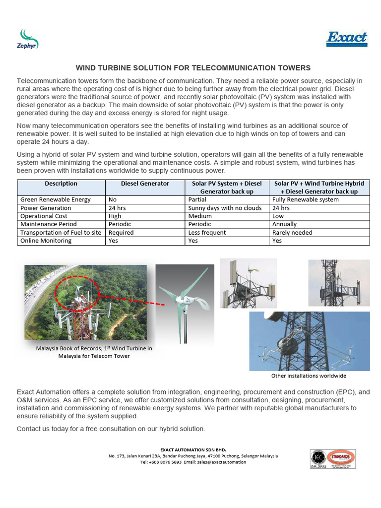 WT for Telecom Towers | PDF | Wind Power | Photovoltaics