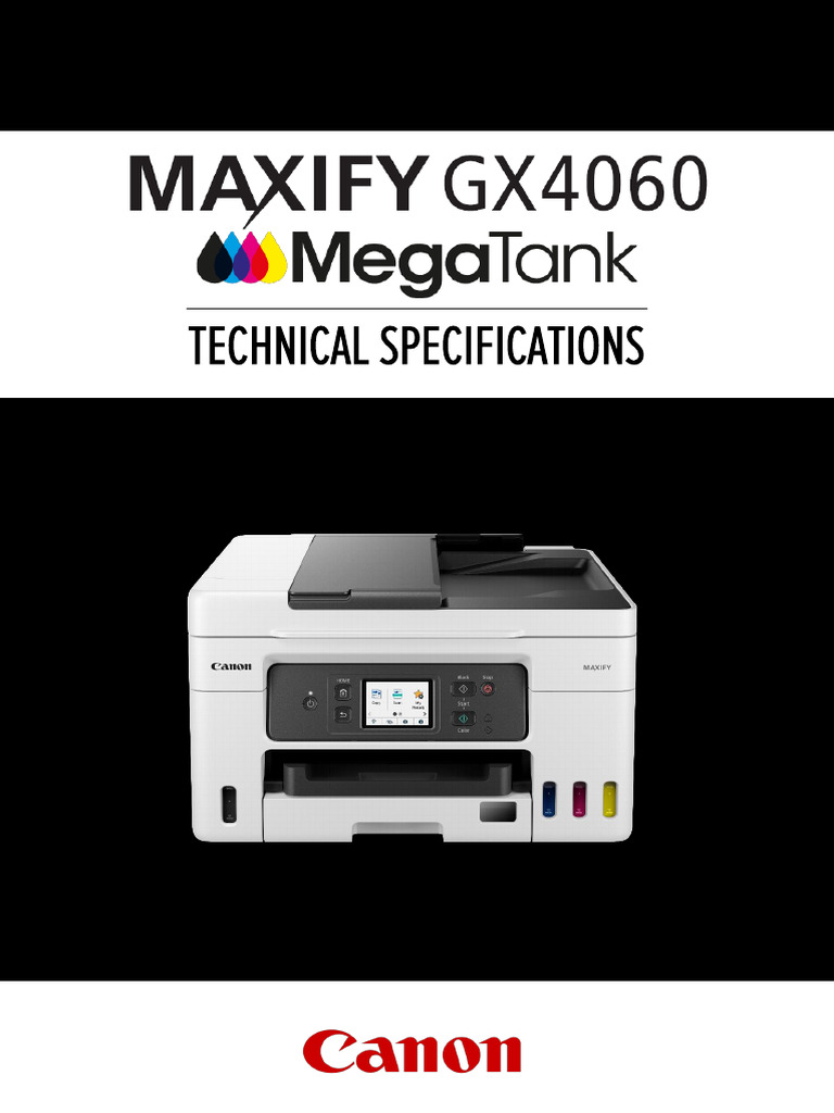 MAXIFY GX4060 MegaTank Tech Sheet | PDF | Printer (Computing) | Image Scanner