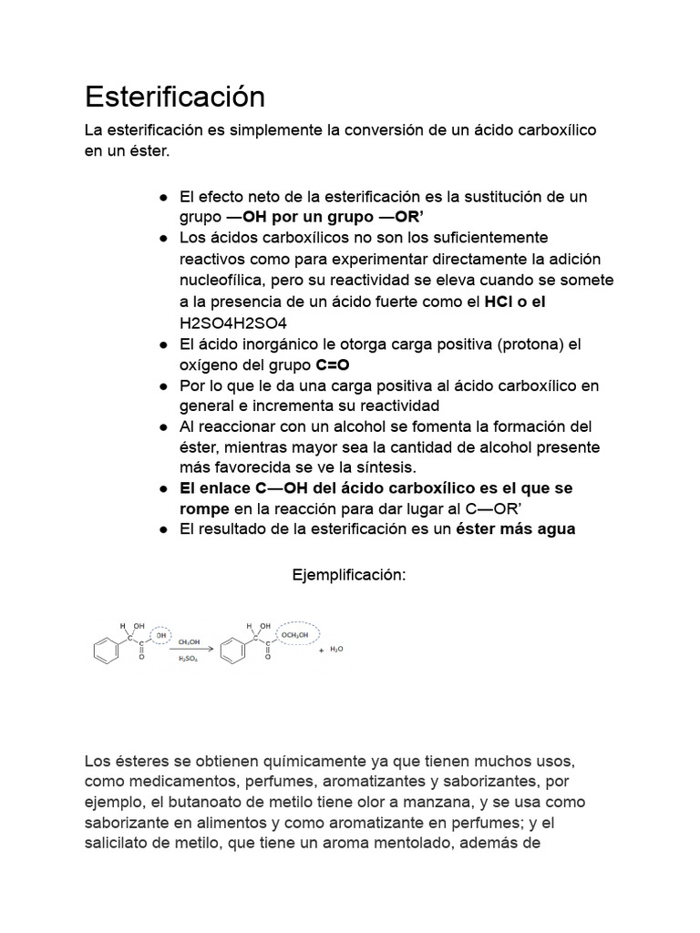 Esterificación Pdf