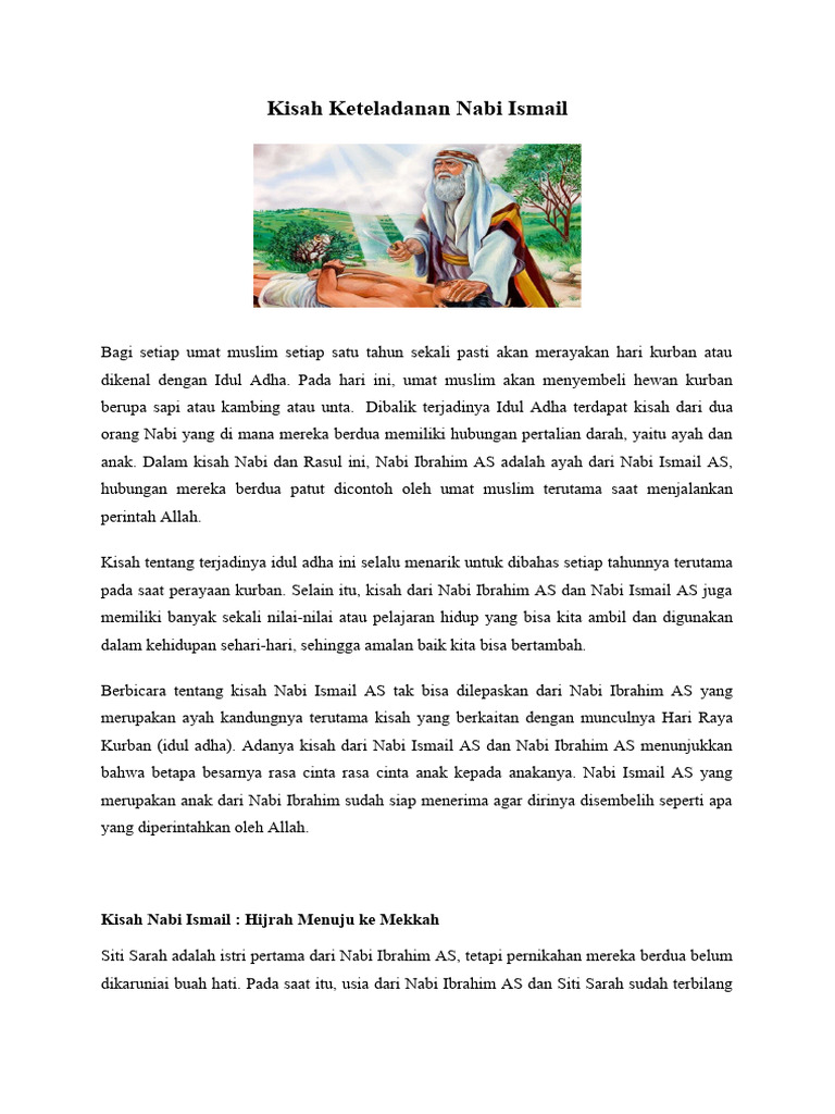 Kisah Keteladanan Nabi Ismail | PDF