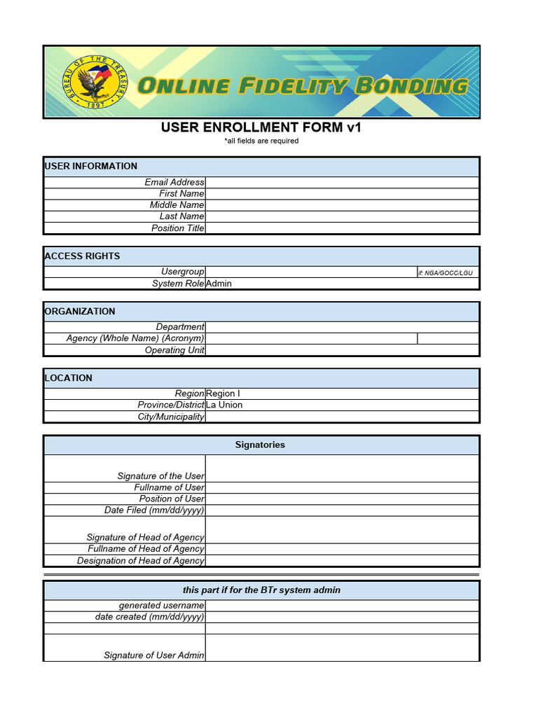 Fidelity Bond Enrollment Form | PDF