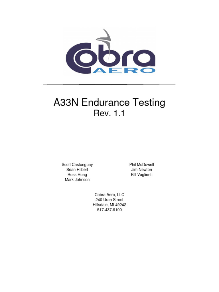 A33N UAV Engine Endurance Test Report | PDF | Throttle | Engines
