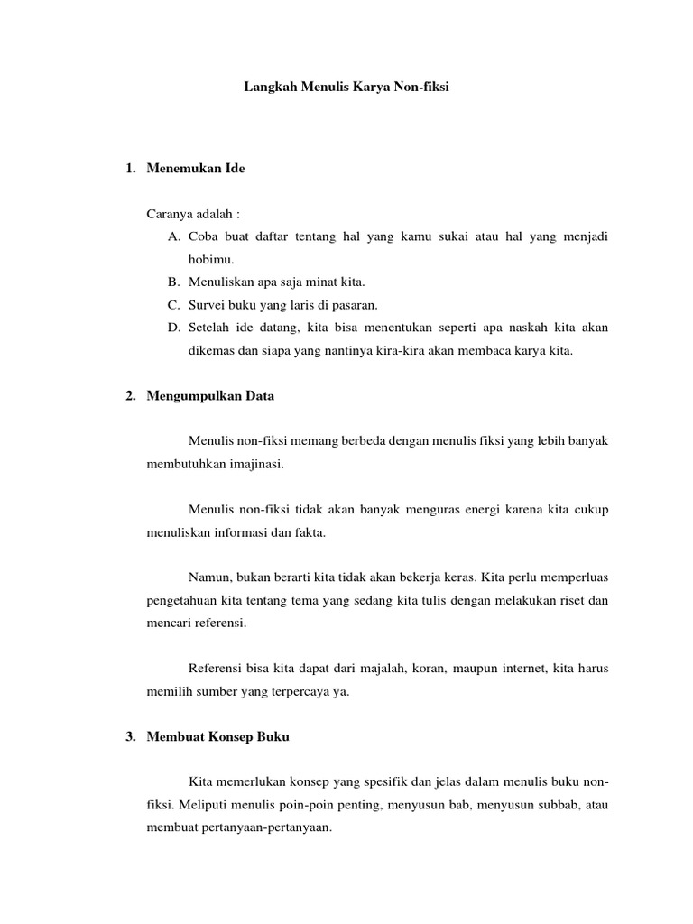 Langkah Menulis Teks Non-Fiksi | PDF | Pengembangan Diri