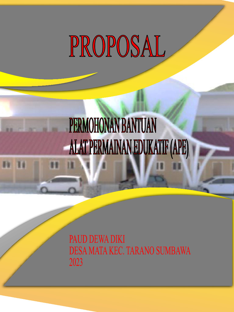 Proposal Dana Aspirasi Ape Paud Dewa Diki | PDF | Karier & Perkembangan | Bisnis