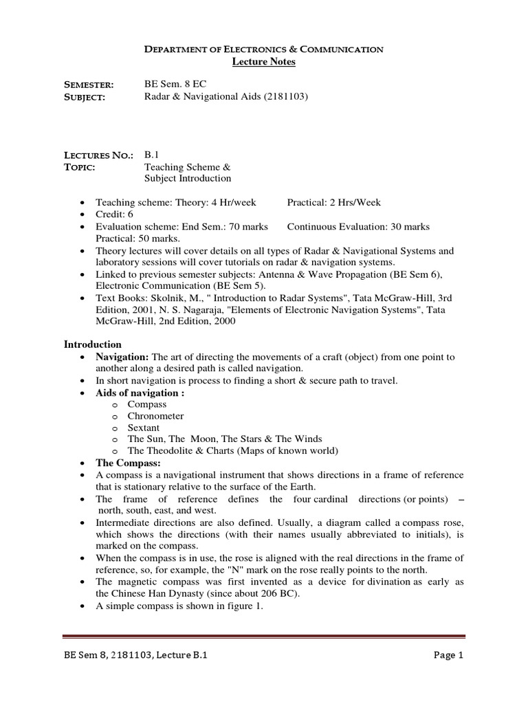 Navigation Material | PDF | Navigation | Antenna (Radio)