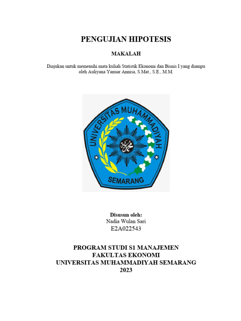 Format Pengujian Hipotesis dalam Statistik | PDF
