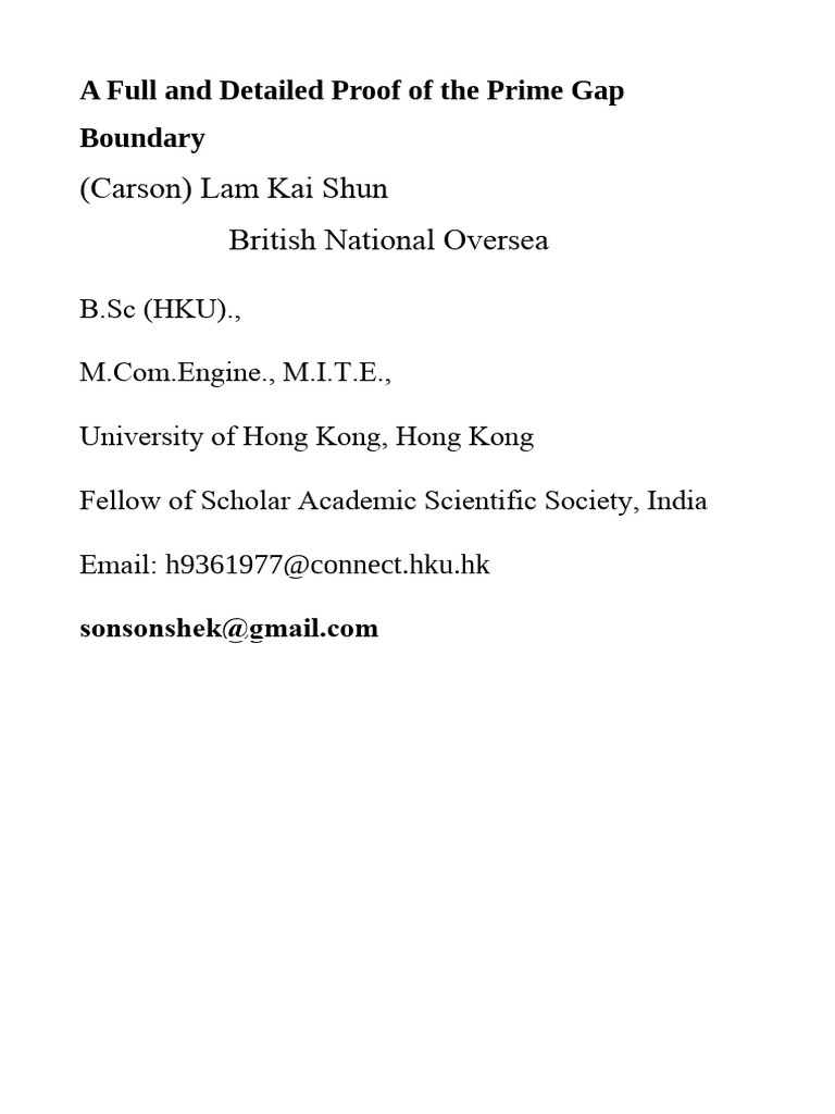 Prime Gap Boundary | PDF | Prime Number | Mathematics