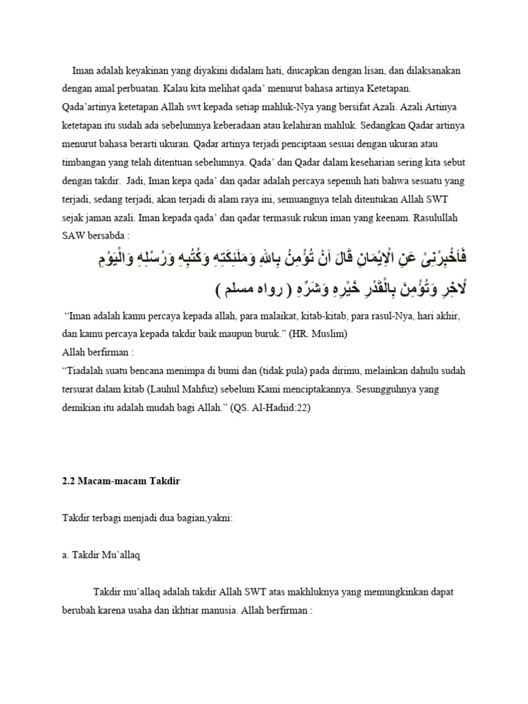 Akidah Adalah Ilmu Pengetahuan Dalam Memahami Perkara | PDF