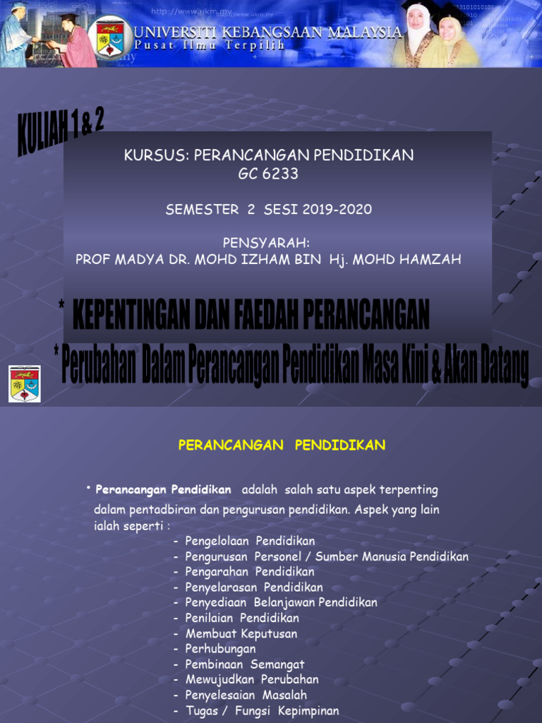 Kepentingan Dan Faedah Perancangan | PDF