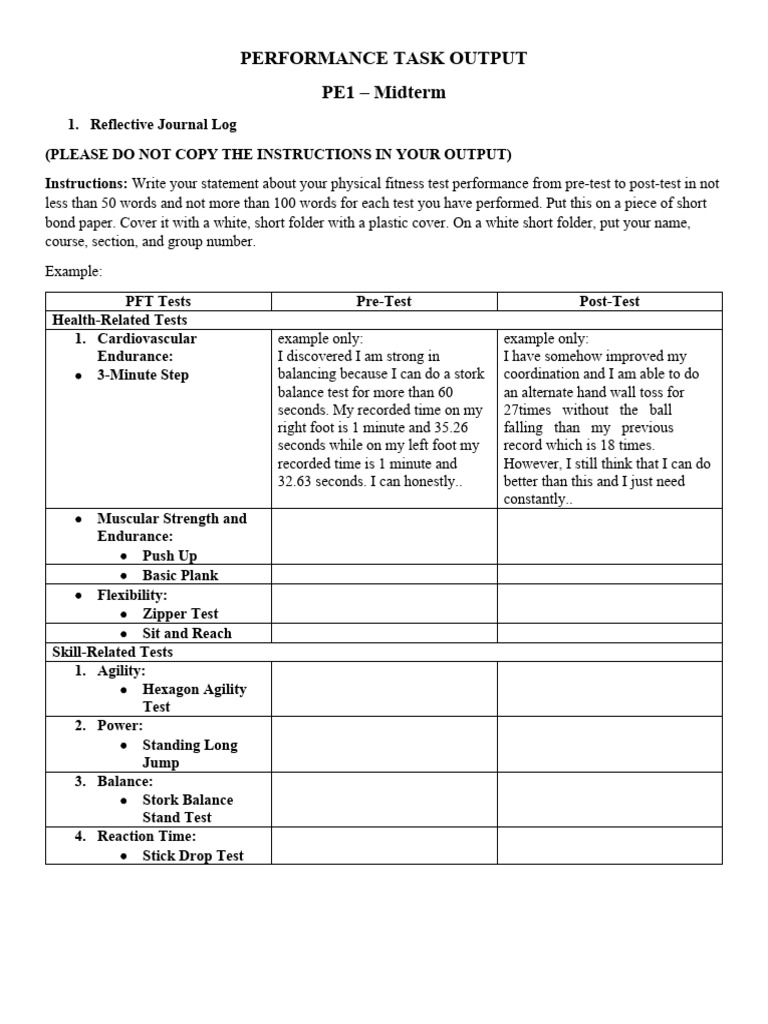 PE1 PFT Output FORMAT | PDF