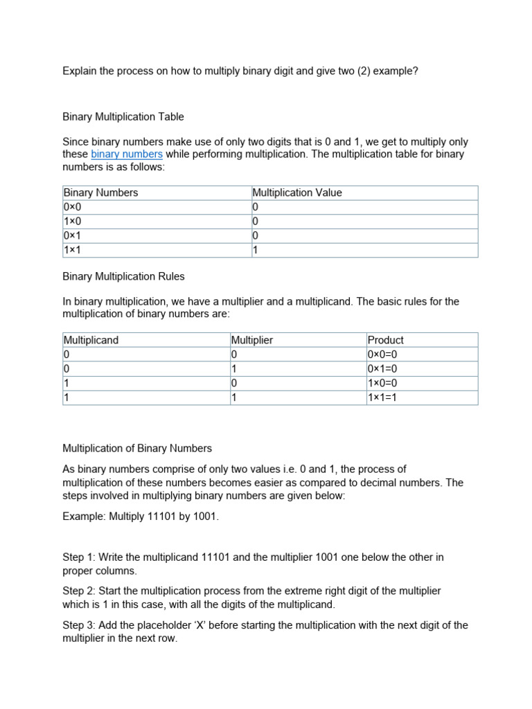 cc101 Out Put Binary Digit Free To Copyright | PDF | Multiplication ...