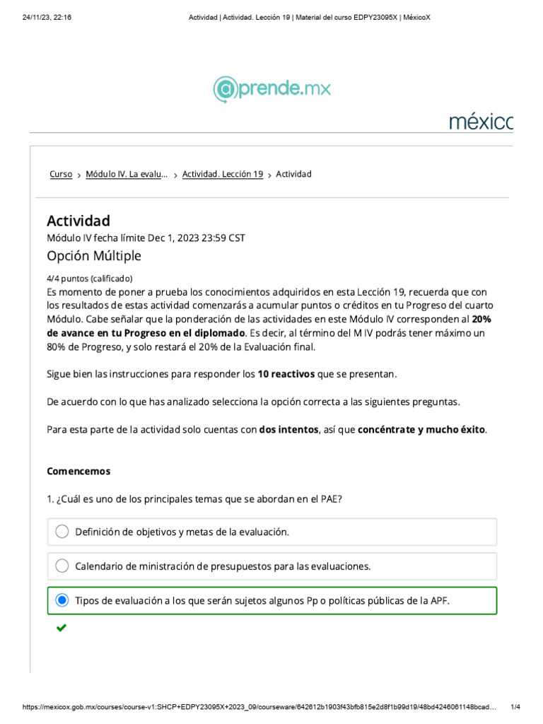 Examen Leccion 19 | PDF