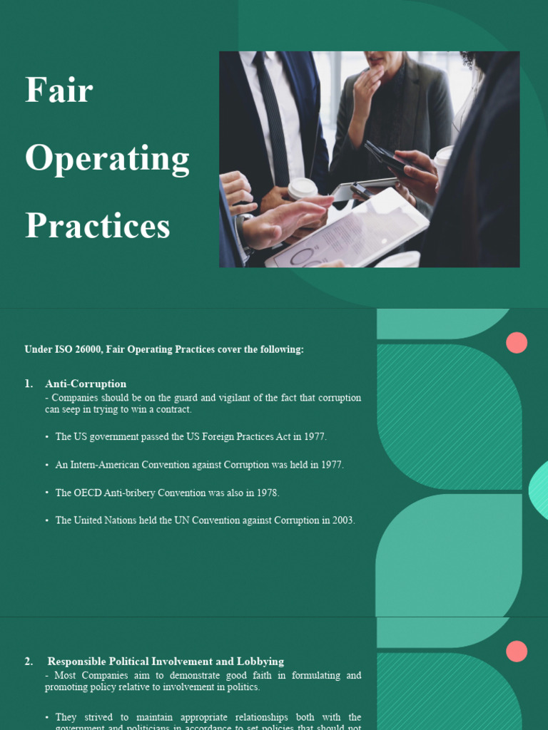 Fair Operating Practices | PDF | Corruption | Supply Chain
