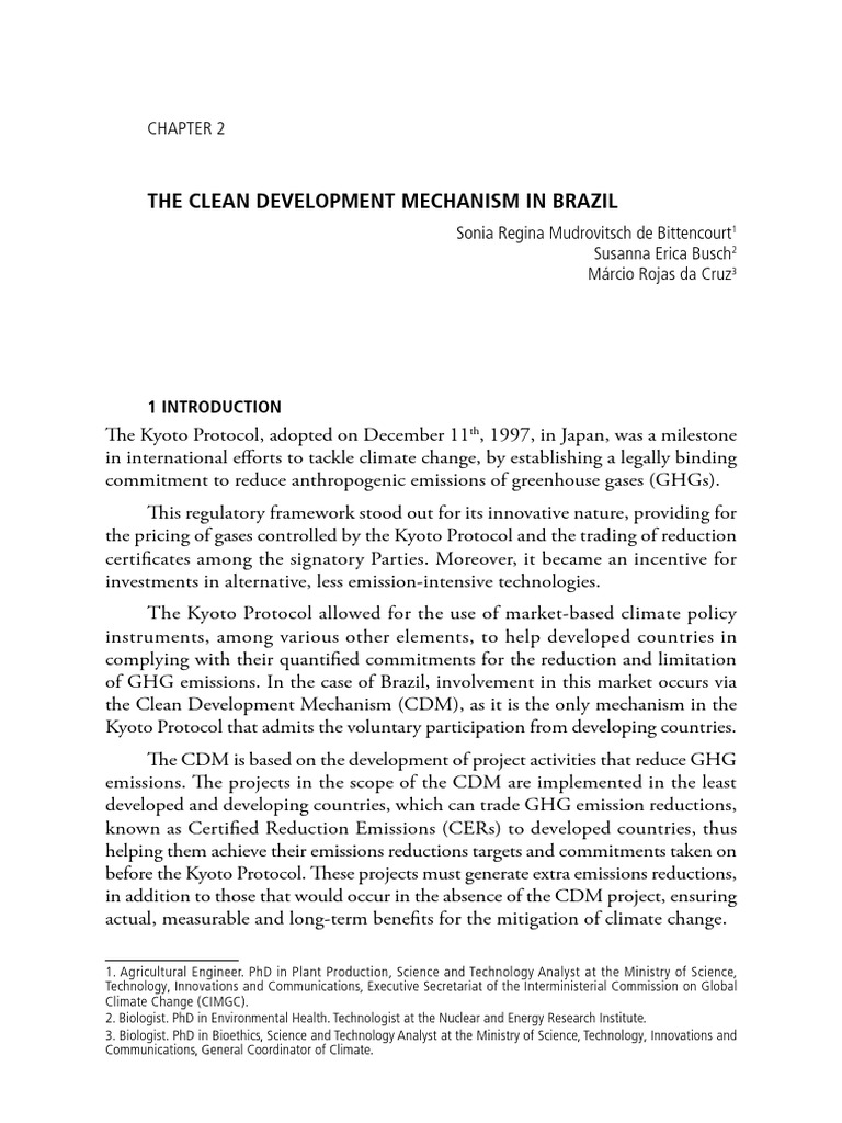 The Clean Development Mechanism in Brazil | PDF | Clean Development ...