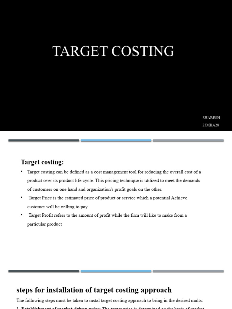 Target Costing | PDF | Prices | Profit (Economics)