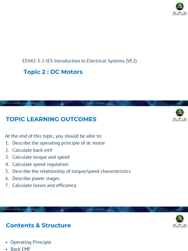 Chapter 2-EE042-3-2-IES-DC Motor | PDF | Electric Motor | Electromagnetic Induction
