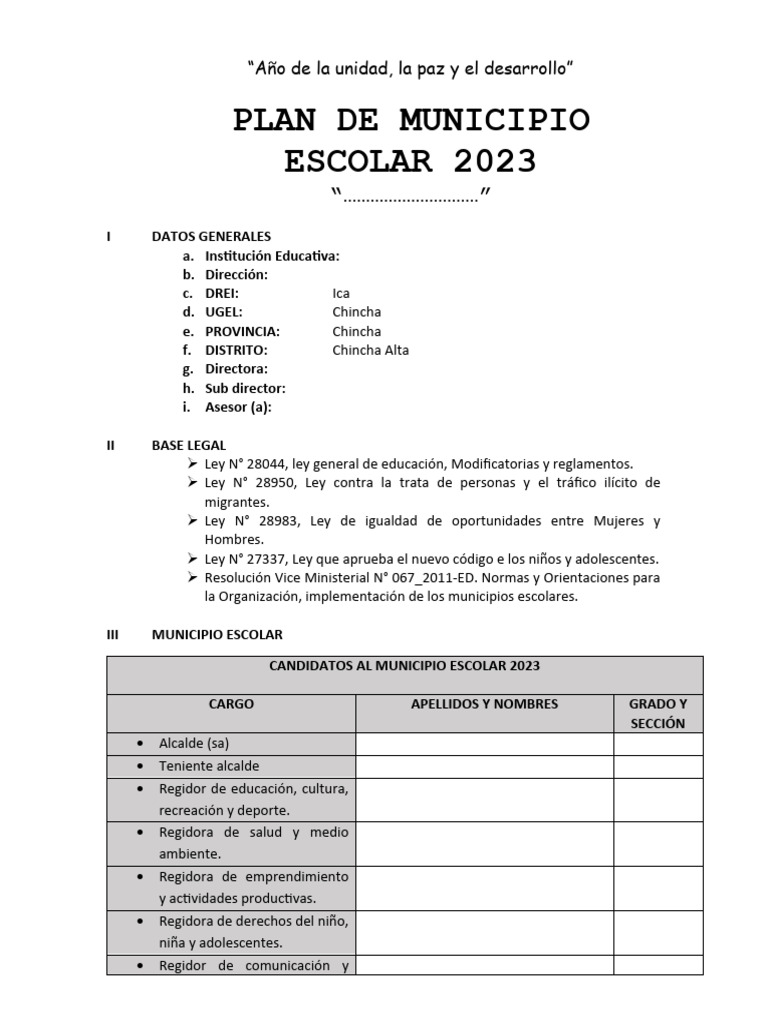 Modelo de Plan Municipio | PDF | Democracia | Ideologías políticas