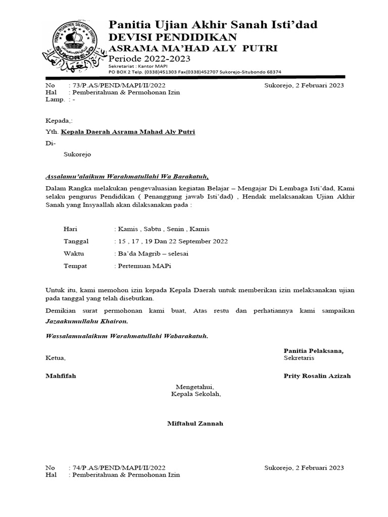 SURAT TEMBUSAN (PEMBERITAHUAN) | PDF